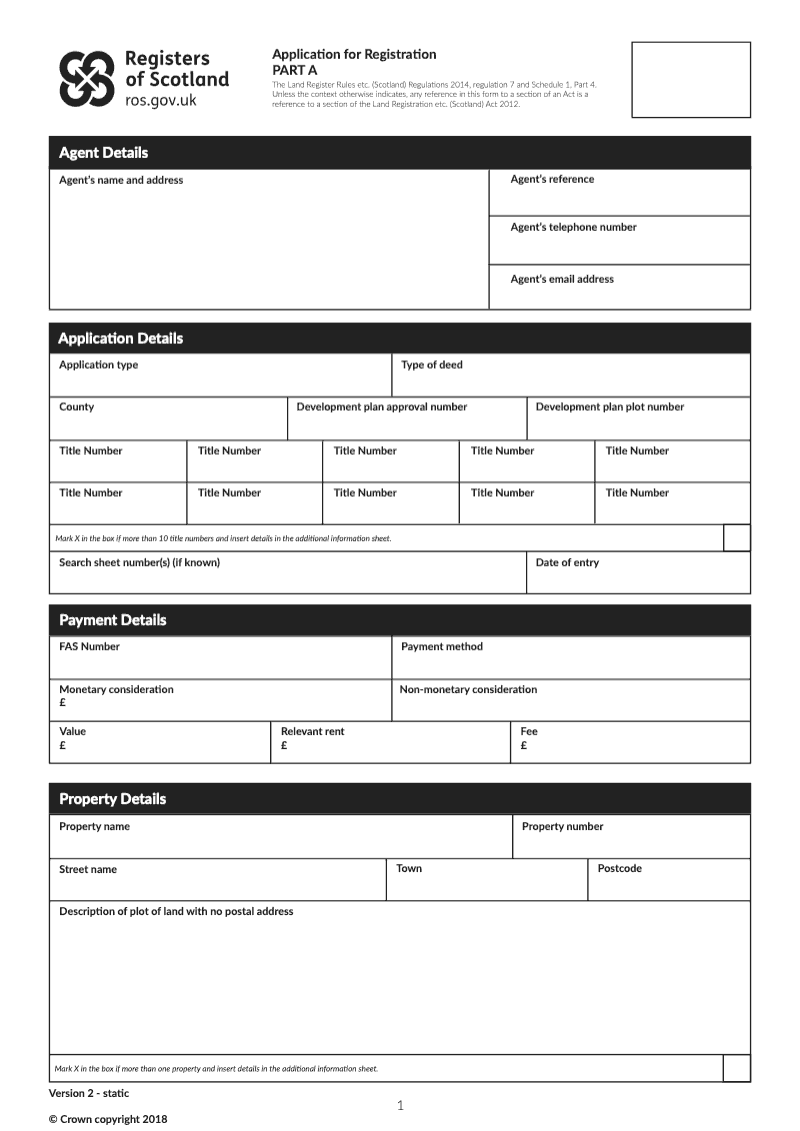AF(S) Application for Registration (Scotland)
