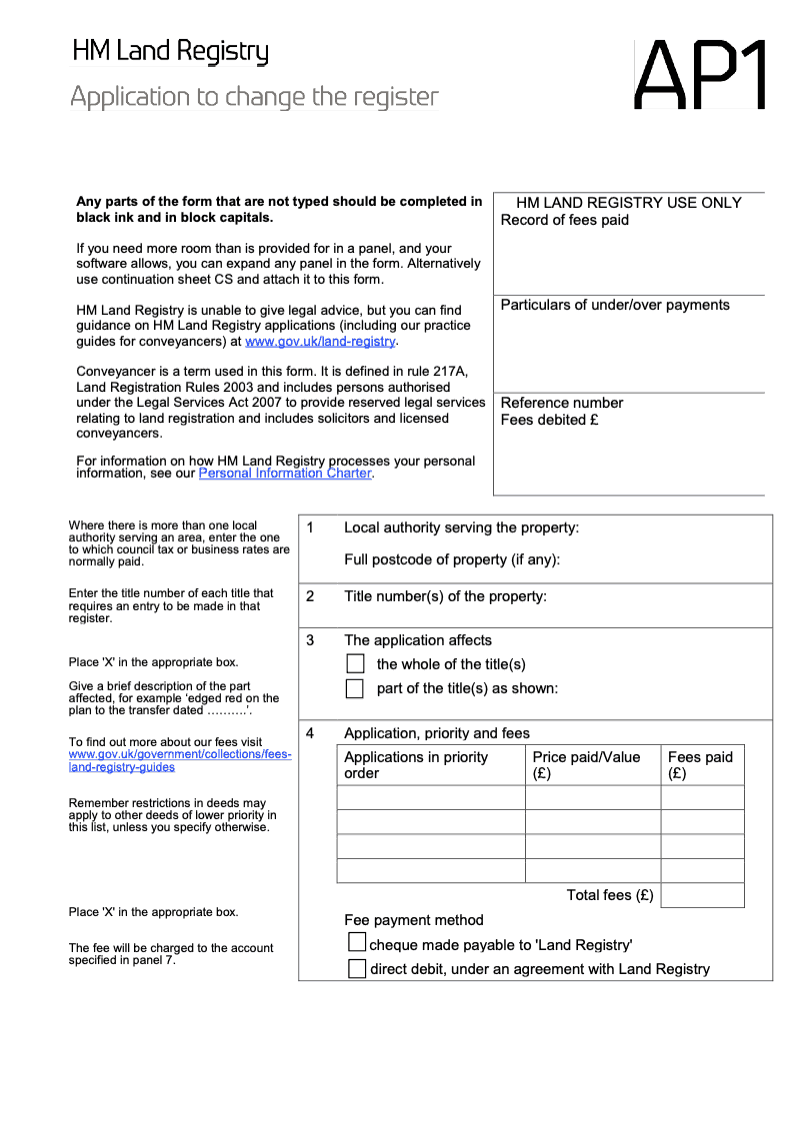 AP1 Application to change the register
