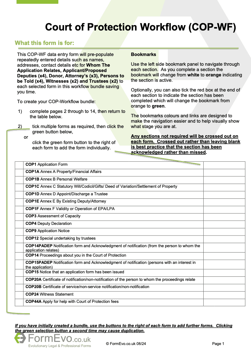 COP-WF Court of Protection Workflow