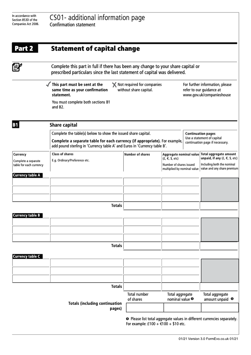 CS01 Part 2 Statement of capital change - Confirmation statement ...