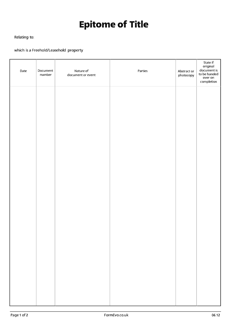 EOT Epitome of title